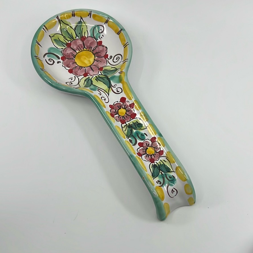 Italian Pottery Hand Painted Spoon Rest 11”