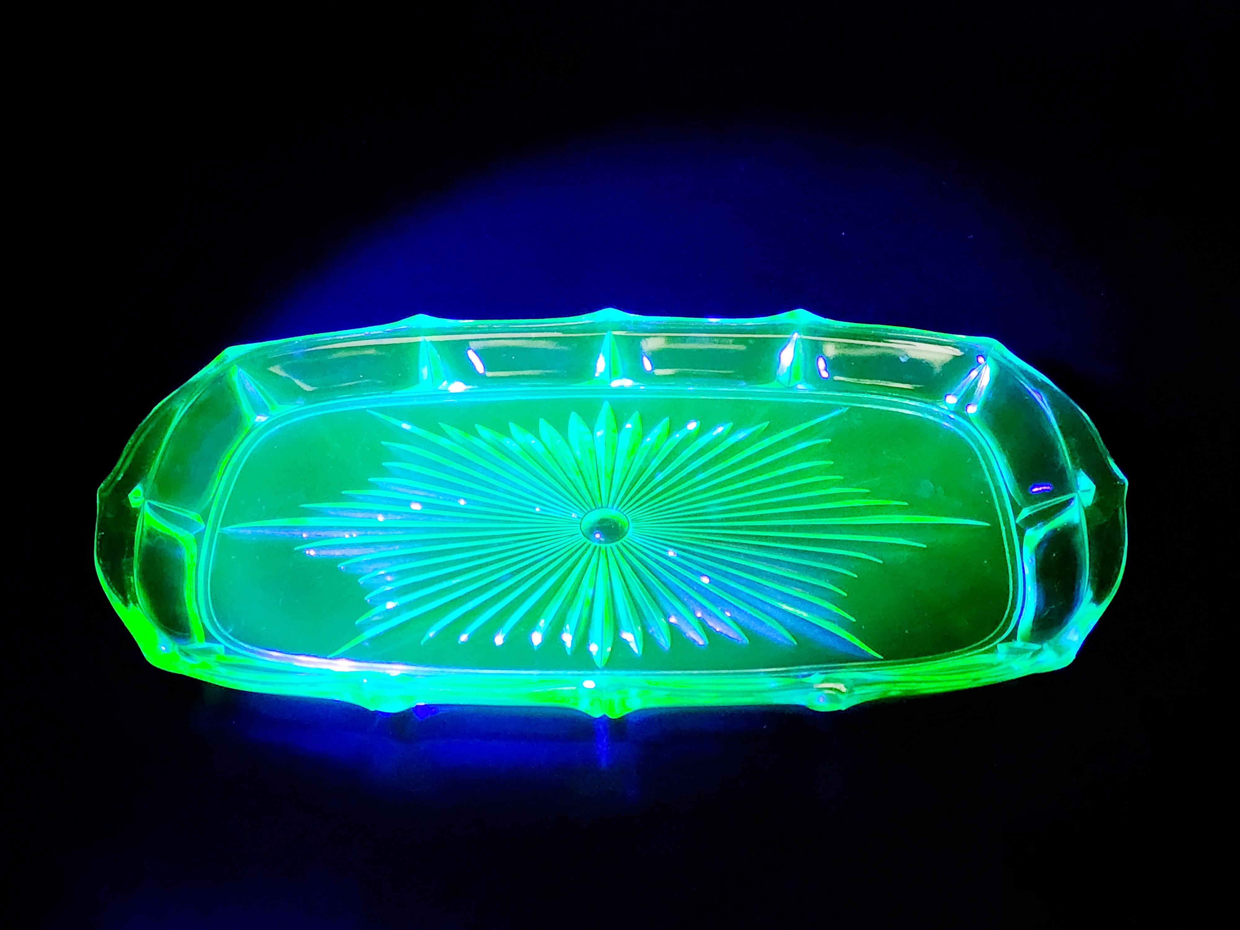 022 Uranium Glass Platter Dish 12"