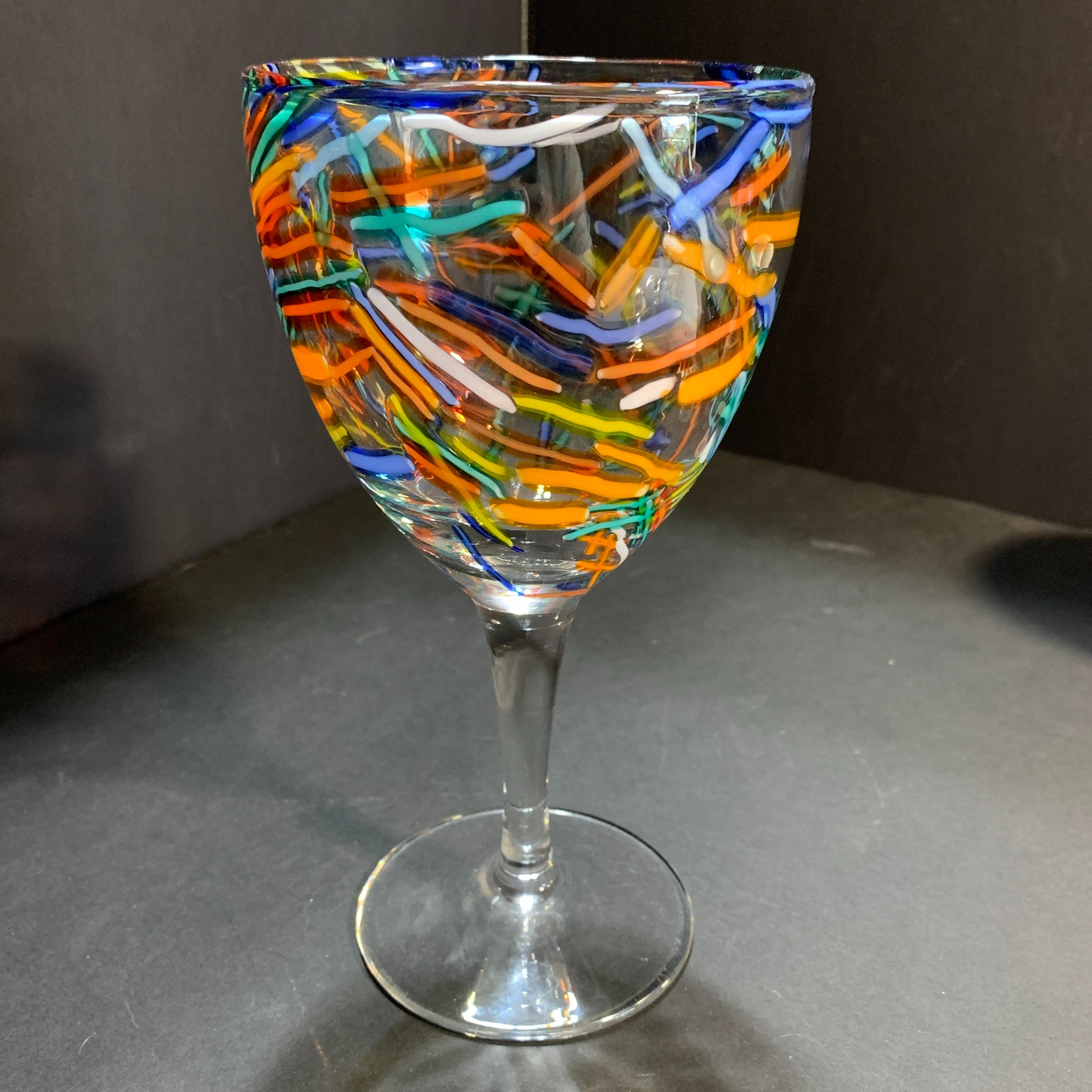 Pier 1 Confetti Wine Glasses (2)