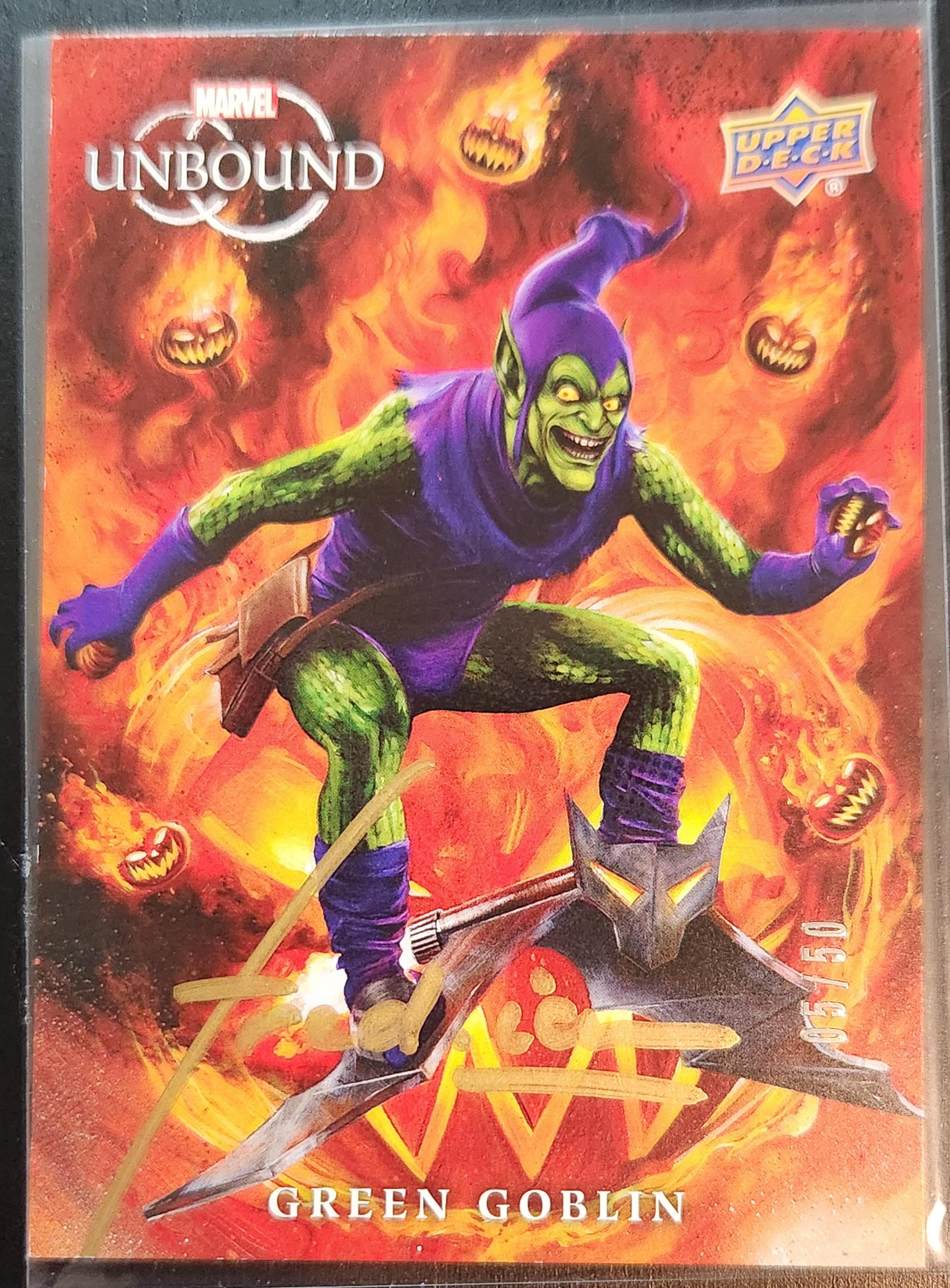 2023 Upper Deck Marvel Unbound Green Goblin Artist Signature /50