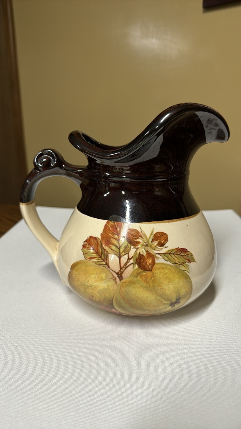 McCoy 7515 Pitcher Pottery Cream and Brown, Apricots & Hazelnuts