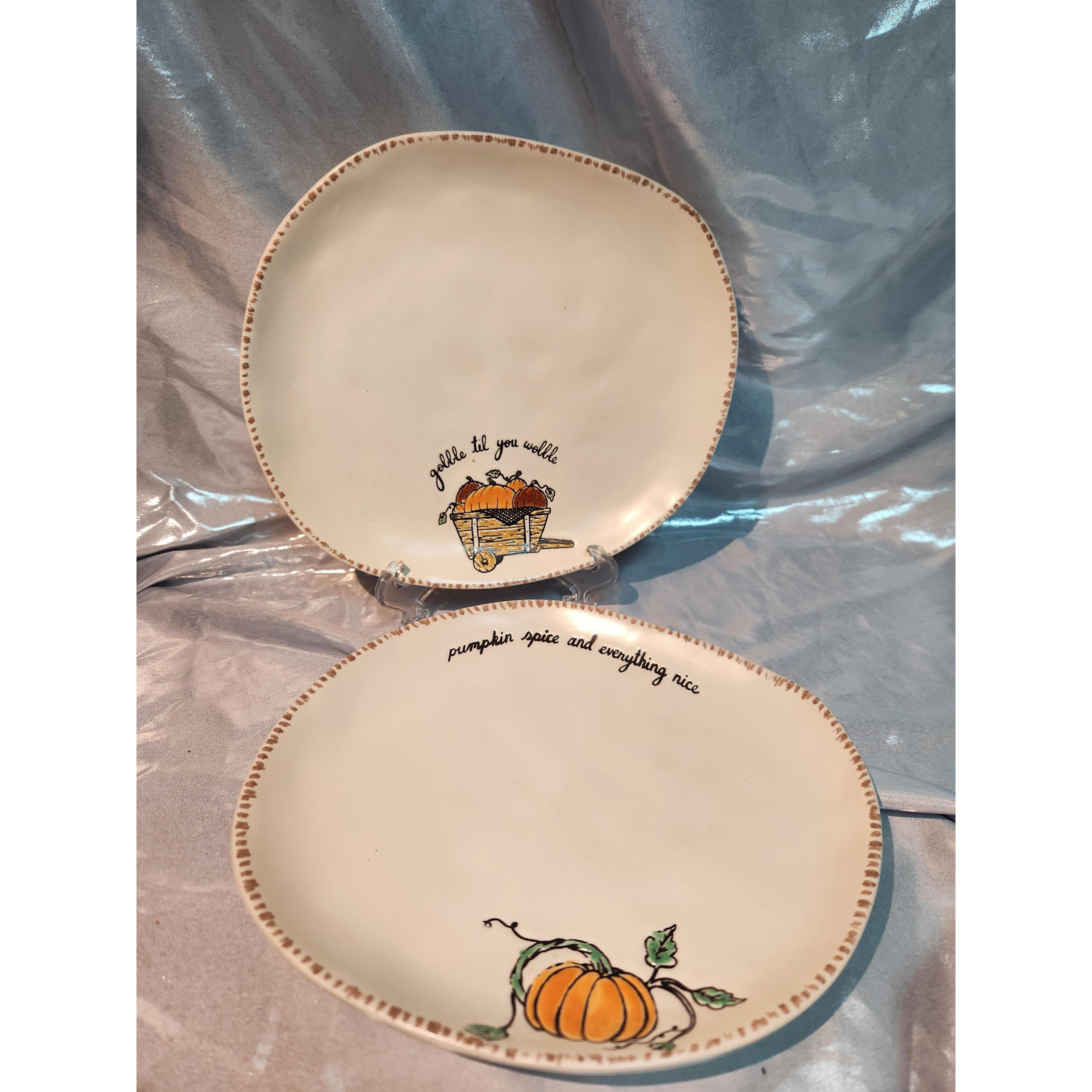 Spectrum Designz Fall Thanksgiving Plates - Set of 2