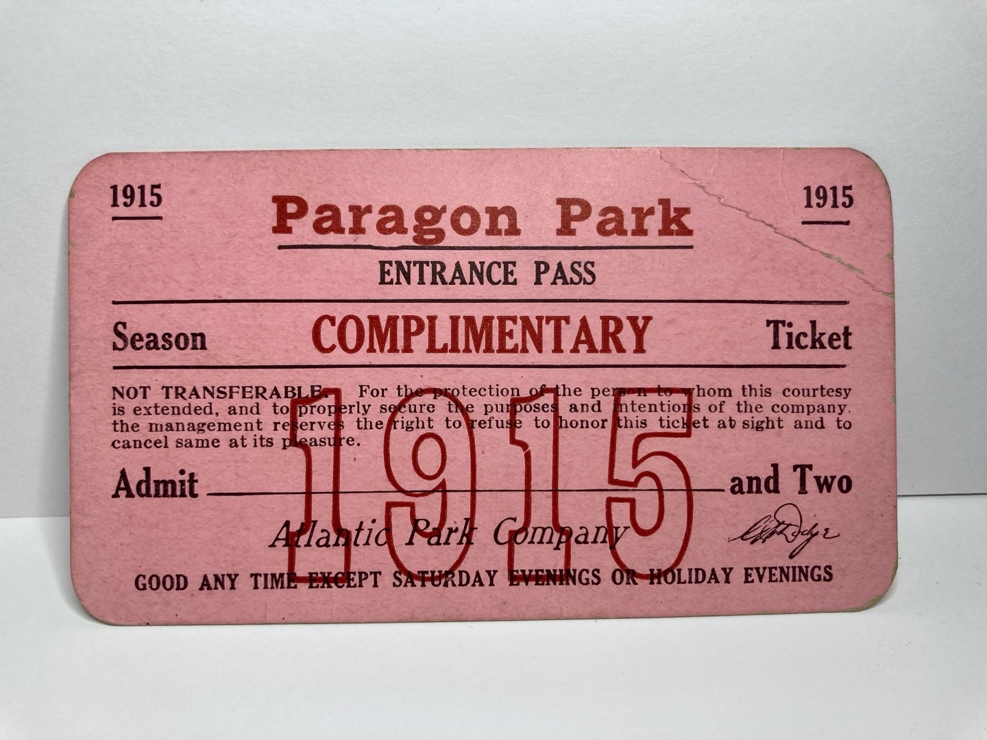 1915 Paragon Park Pass