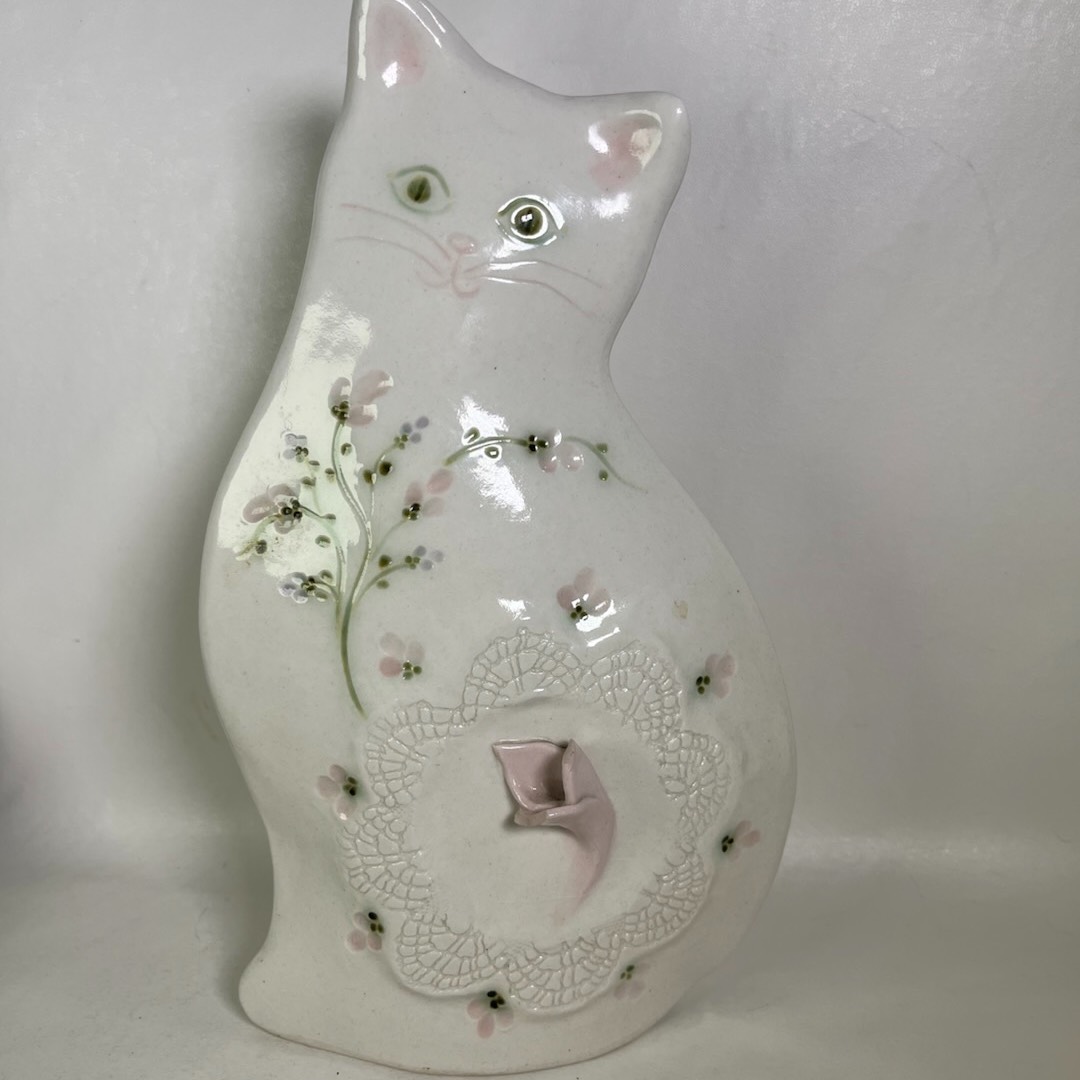Signed Studio Pottery Cat AS IS