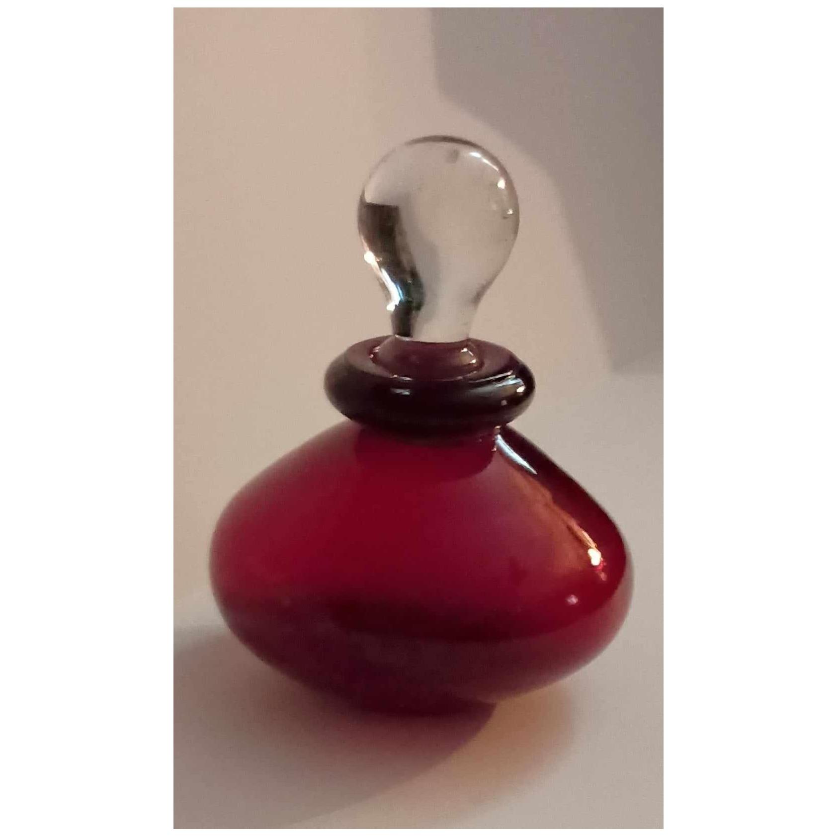 Vintage Ruby Red Glass Perfume Bottle