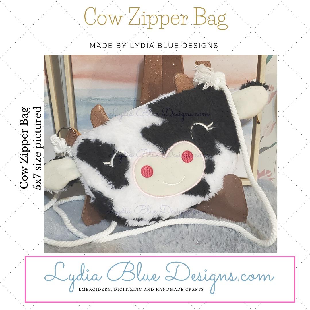 Cow Print Top Zipper Pouch