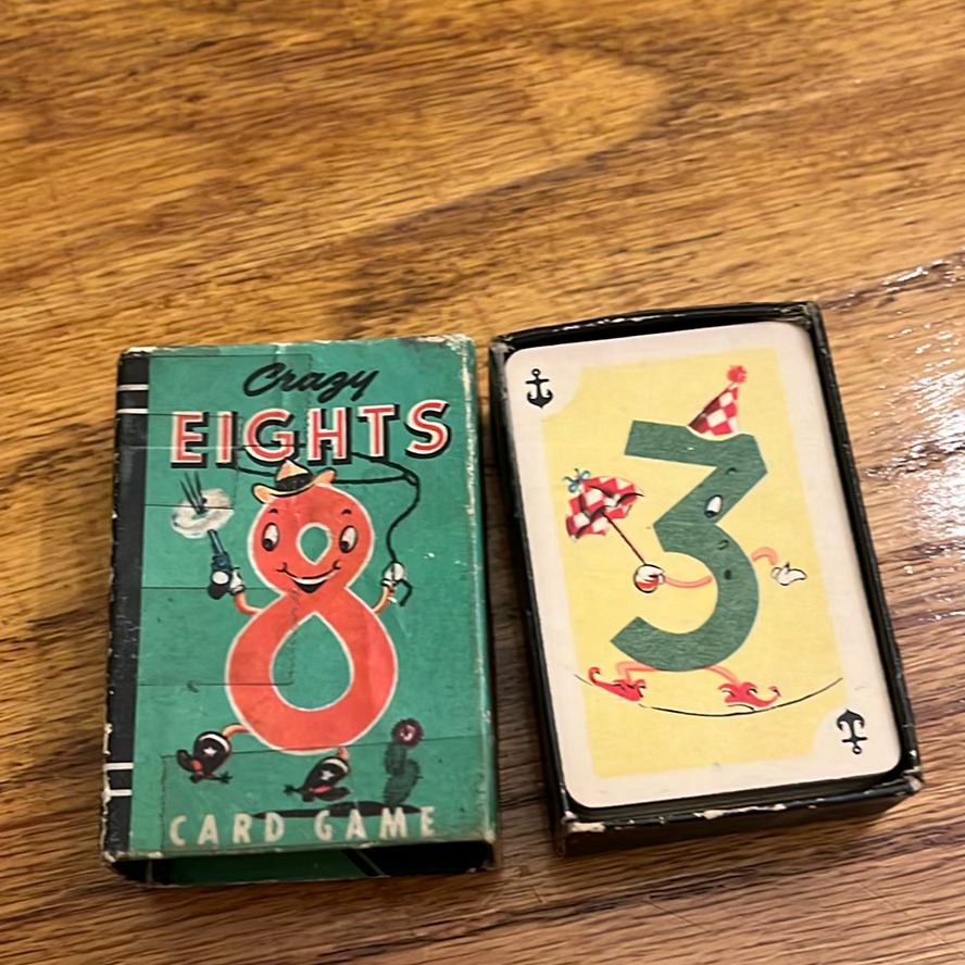 Crazy eights card game 1950s