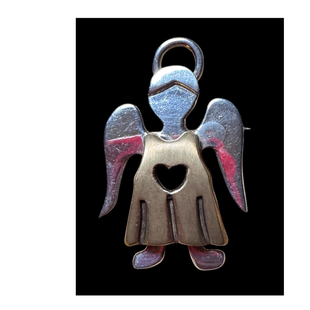 Sterling Silver Angel Brooch - Mexico 9 gr