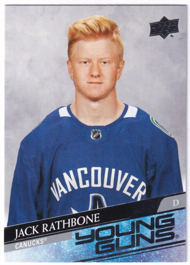 2020-21 Upper Deck #717 Jack Rathbone YG RC Vancouver Canucks Hockey Card