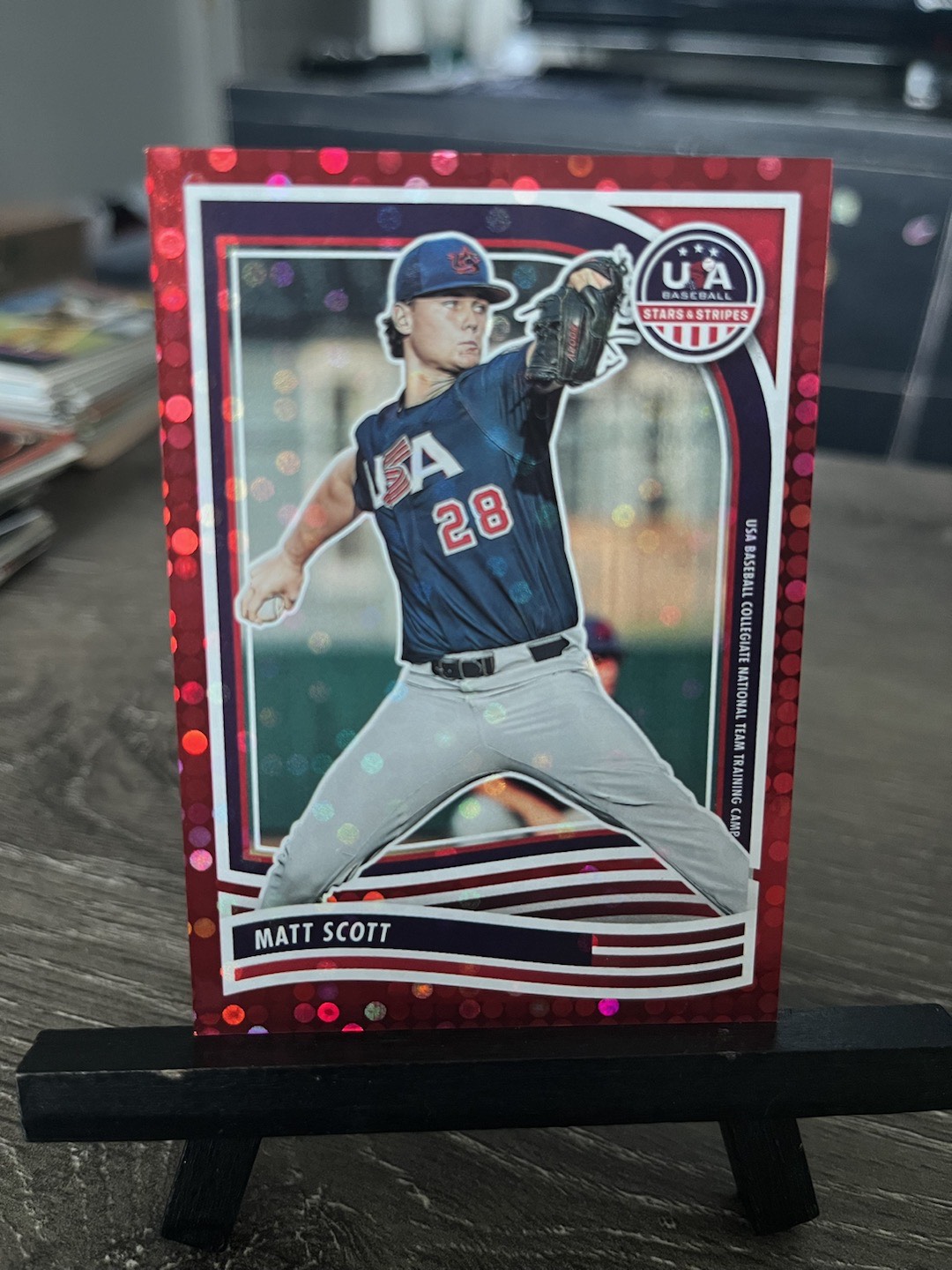Matt Scott 2024 USA Baseball Stars & Stripes Red Disco Parallel /199 ...