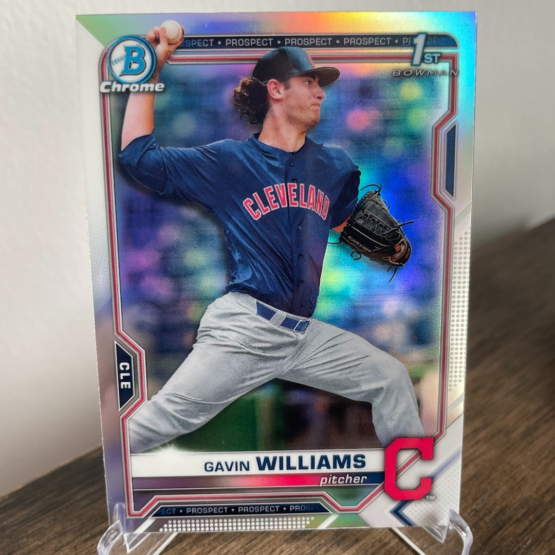Gavin Williams (Cleveland Guardians) 2021 Bowman Draft Chrome 1st ...