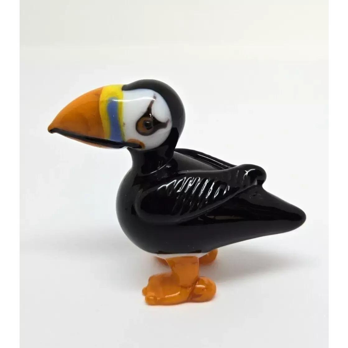 Global Village Art Glass Miniature Toucan Figurine, 2", Made in China