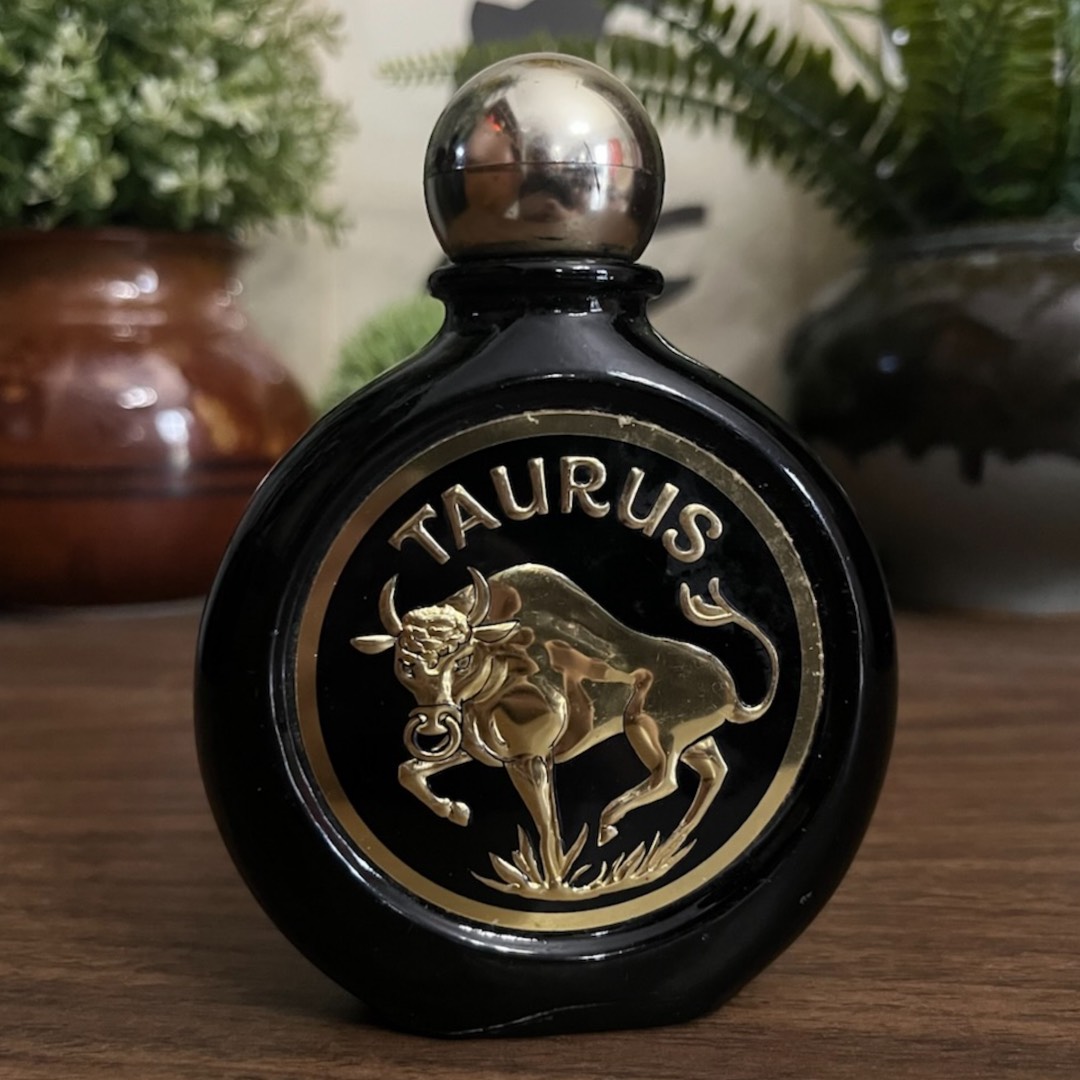 Vintage AVON Star Signs Taurus Zodiac Astrology Round Cologne Bottle ...