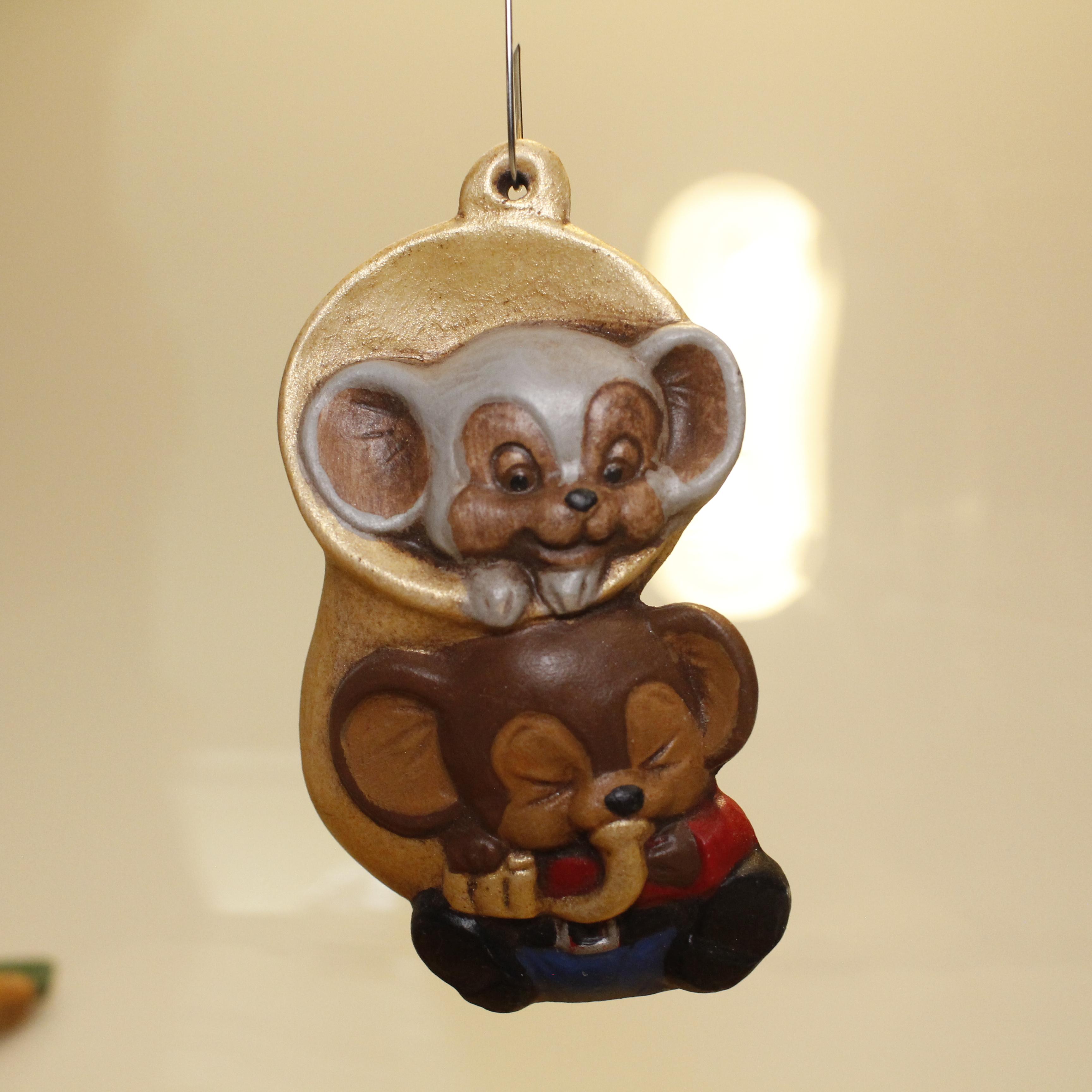 *Mouse Friends Playing Tuba Hobbyist Painted Ceramic Christmas Ornament ...
