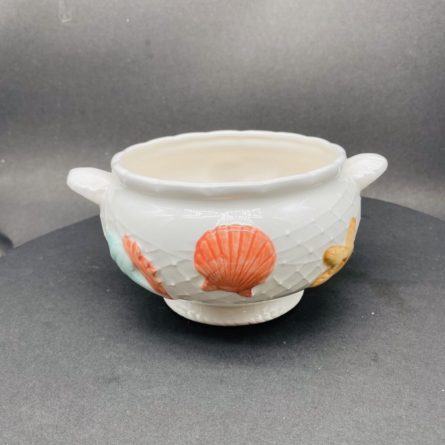 #1577 Himark Japan Sea Catch Bowl Shell Chowder Soup Decor Ceramic Vintage