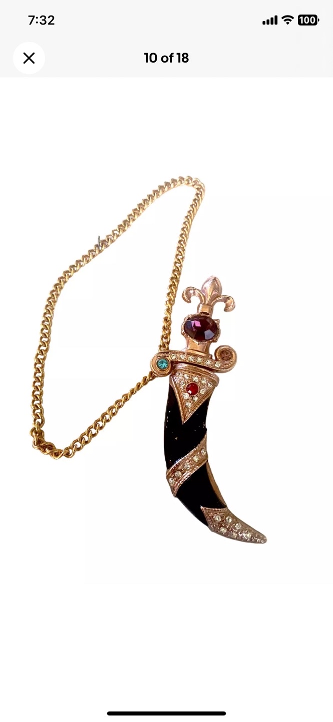 1940s Dagger & Scabbard Brooch by Urie Mandle Murray Slater Fleur-de ...