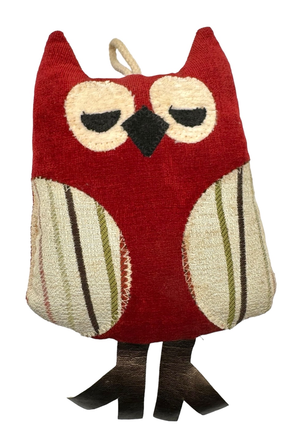 034 Rare Woof & Poof 2014 Plush Christmas Holiday Ornament Red Owl Bird 9"