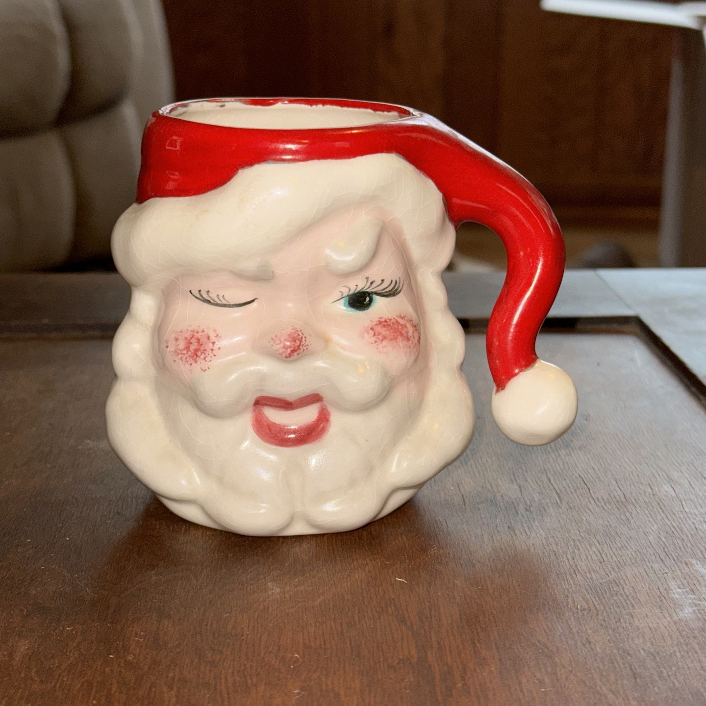 1981 Hobbyist Winking Santa Mug Pair