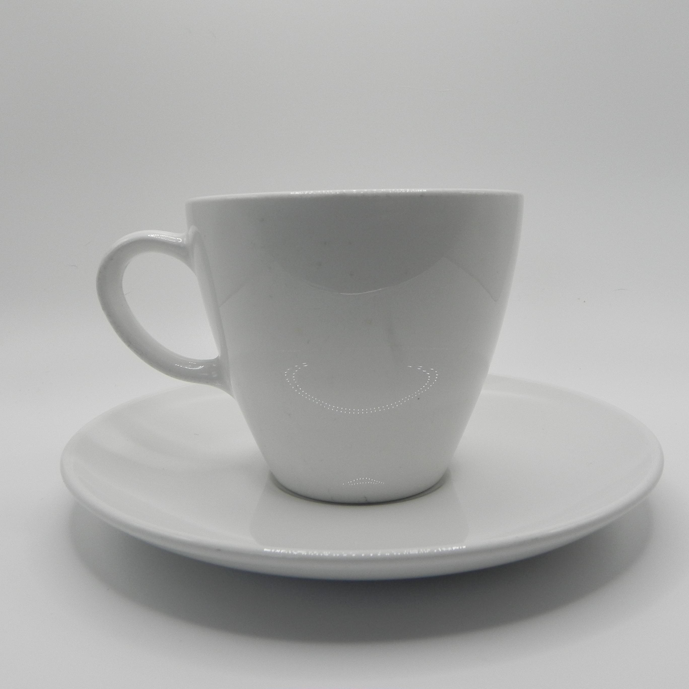 4 Centura Corning Cup and Saucer Set Mugs Coupe White Coffee Tea 3" VTG MCM