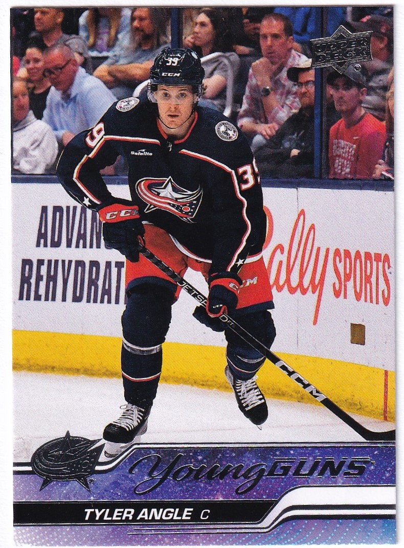 2023-24 Upper Deck #453 Tyler Angle YG RC Columbus Blue Jackets Hockey Card