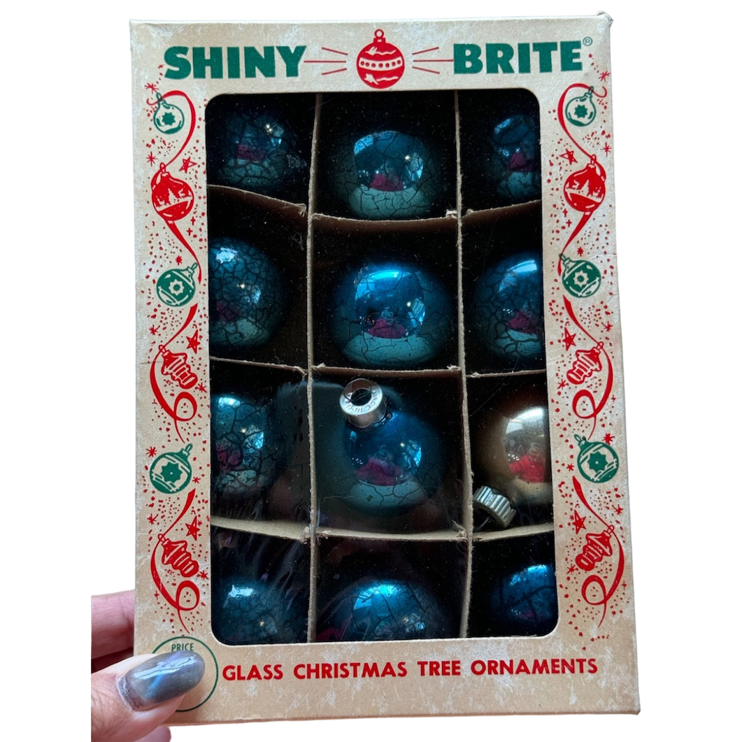 Vintage Shiny Brite Glass Christmas Bulbs