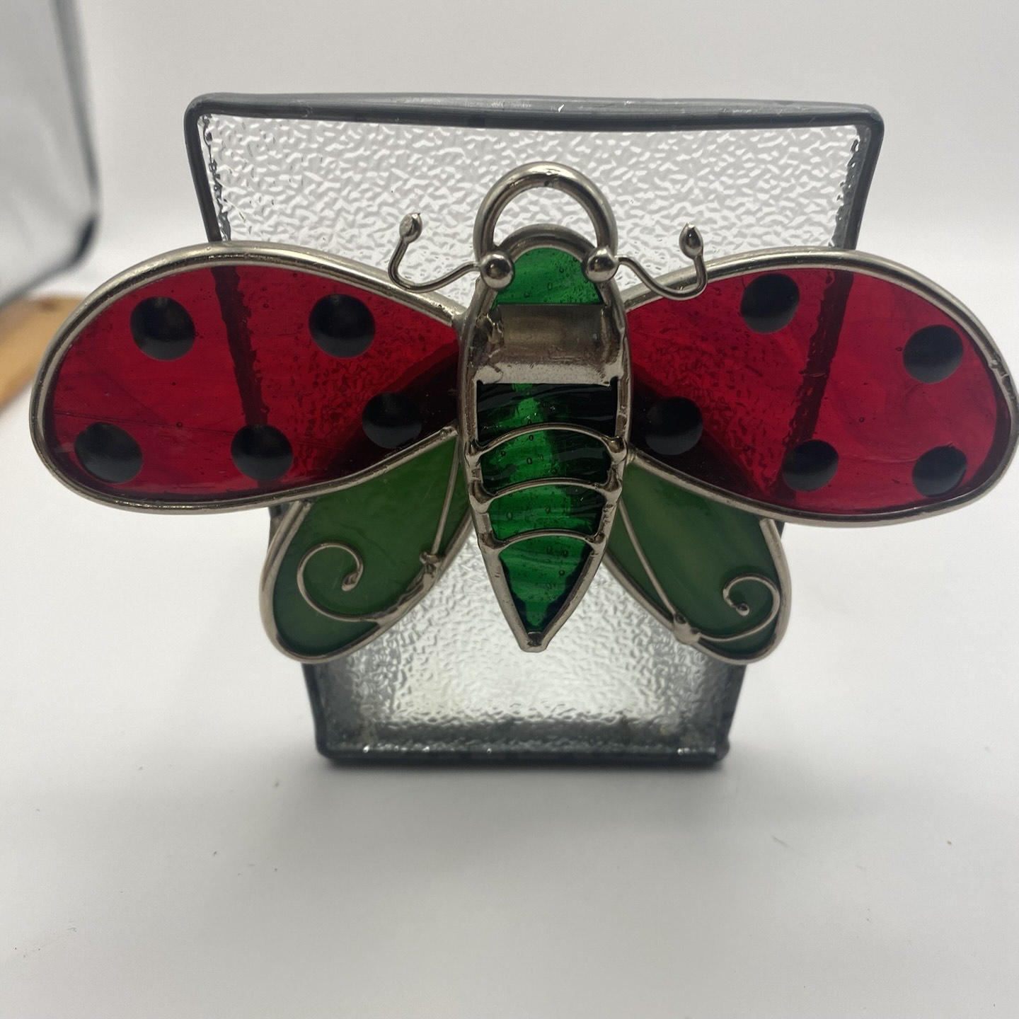 Stained Glass Ladybug Suncatcher Garden Bug.