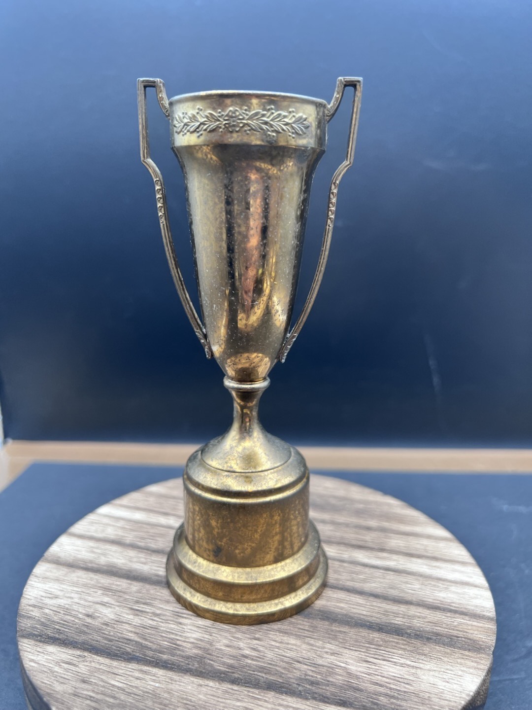#1022-A Vintage Solid Brass Trophy 6” Tall