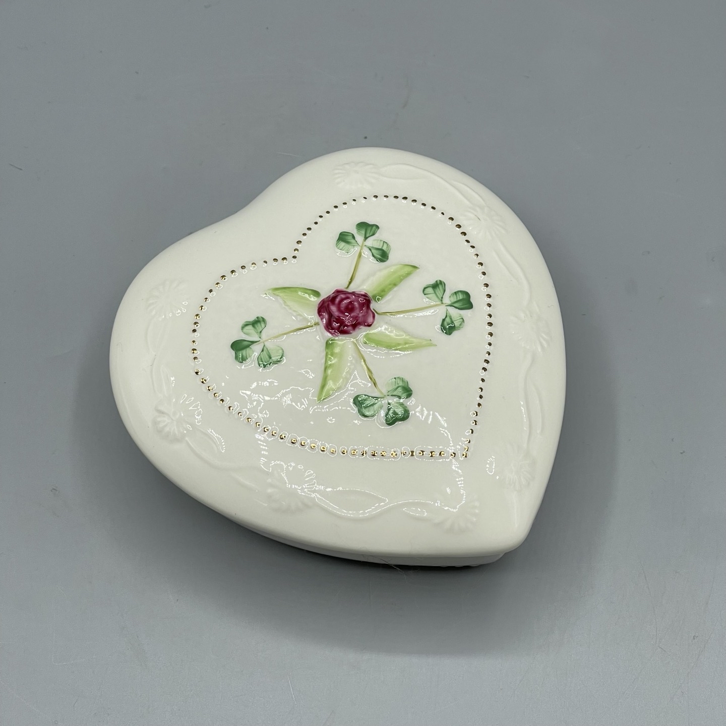 Belleek Heart Trinket Box