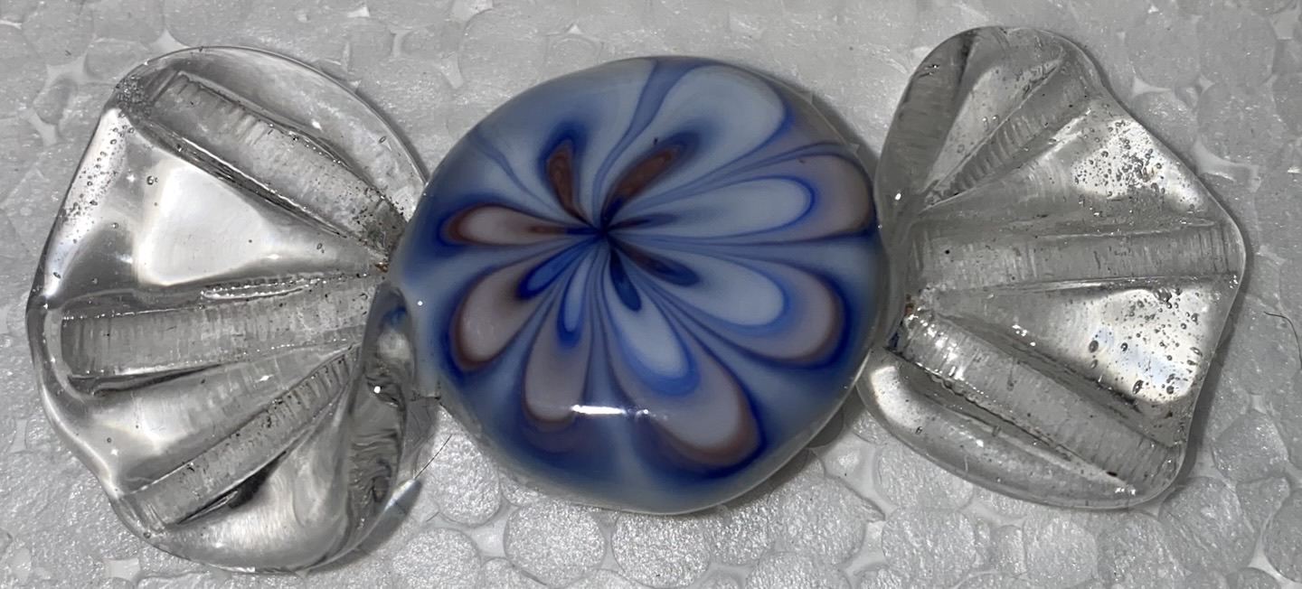 Ultra Rare Vintage Hulet Lampwork Glass Candy 2.5" Just Arrived