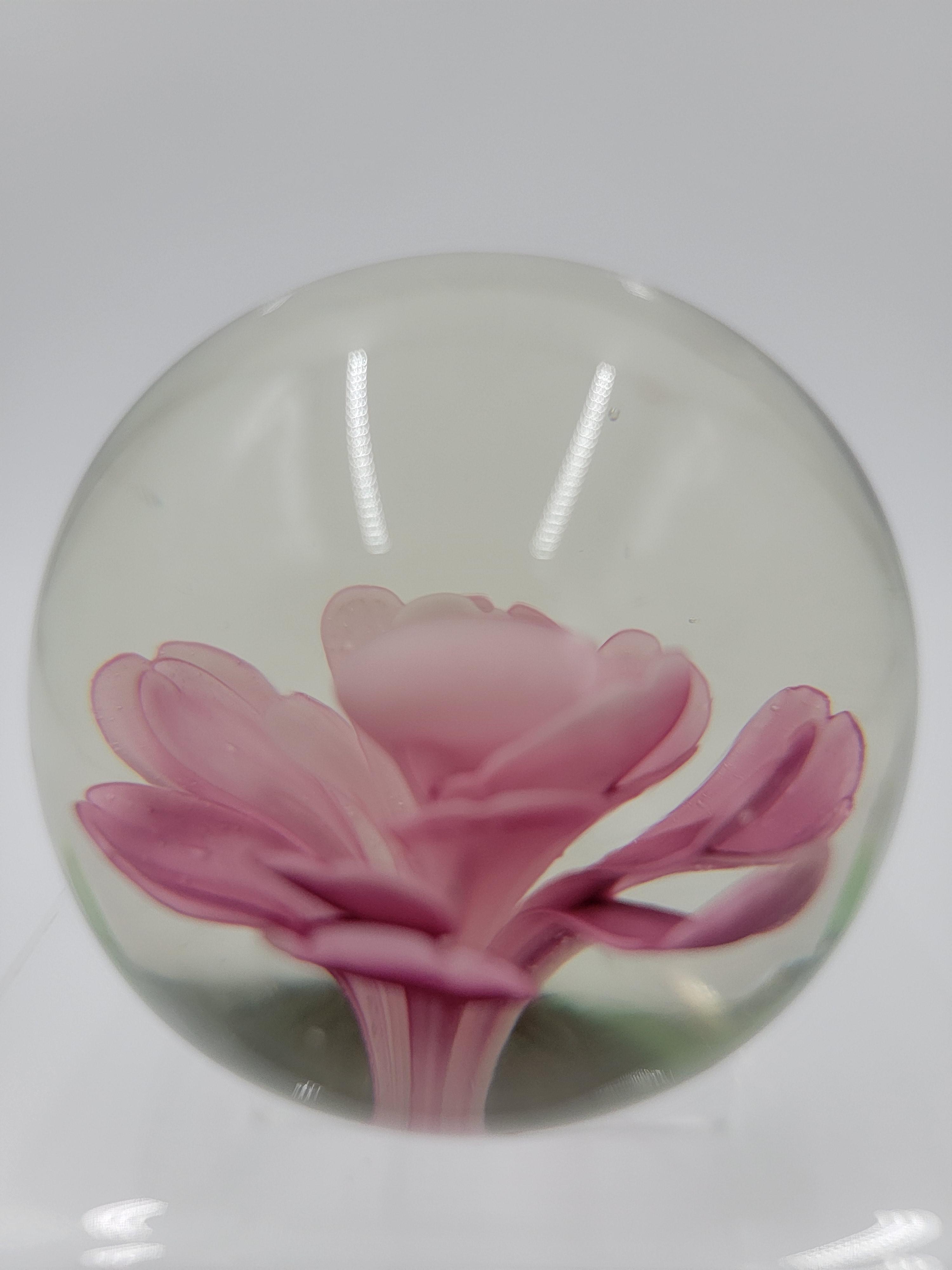 Handcrafted Floral Paperweight in Soft Pink