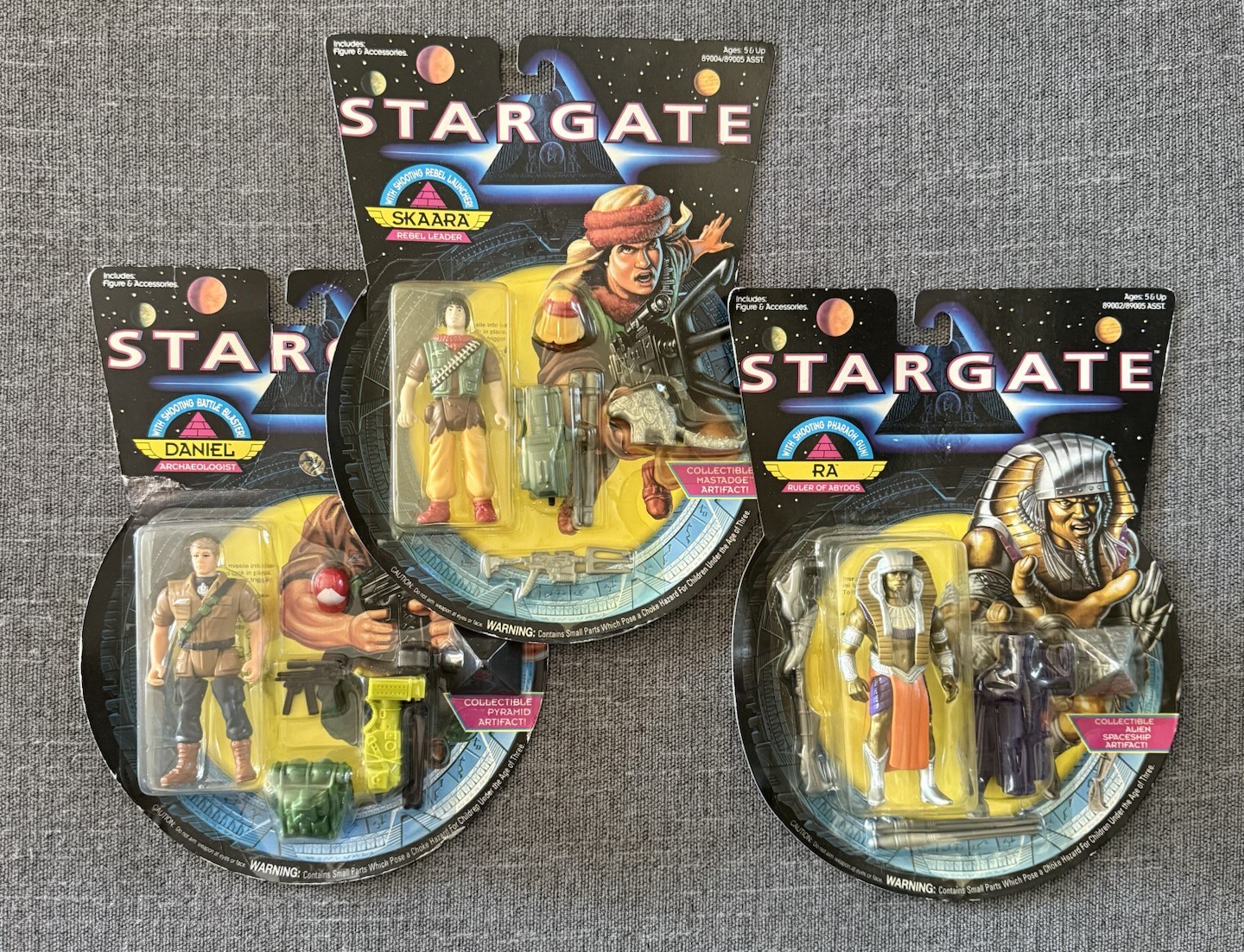 Set Of 3 1994 Hasbro Stargate Figures Daniel, Ra, Skaara New