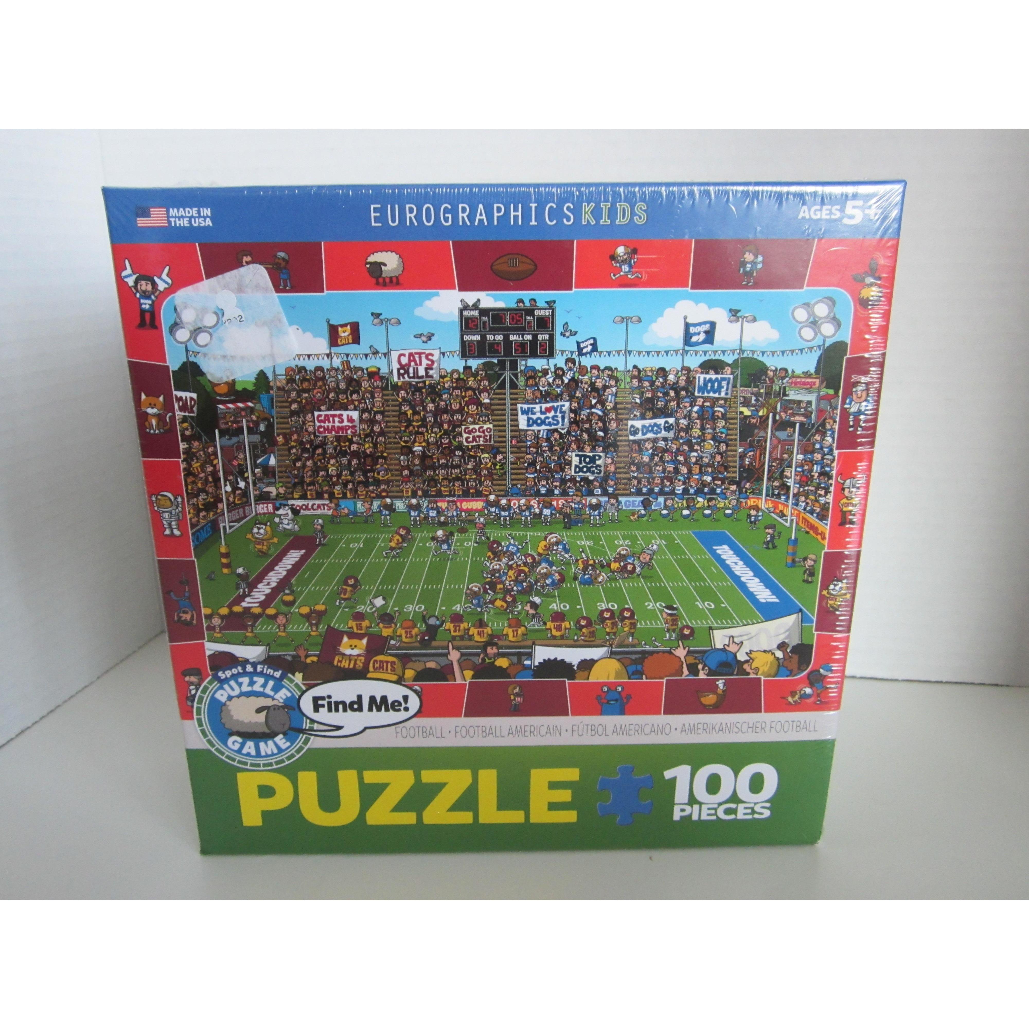 100 Piece Kids Puzzle - FOOTBALL Spot Find Puzzles Pieces Jigsaw 13" x ...