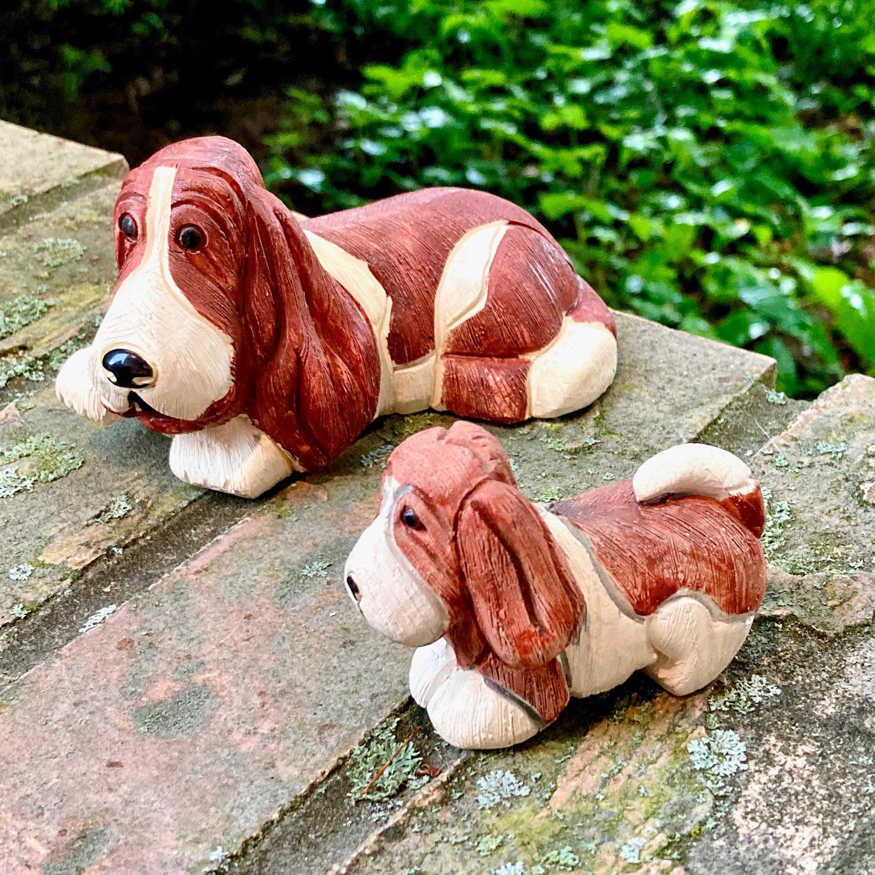 Vintage Artesania Rinconada Bassett Dogs LOT, Uruguay Figurines