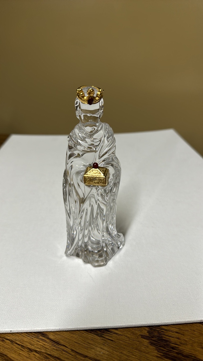 *SOLD* Gorham Crystal Nativity King Melchior Germany Shiney gold crown ...