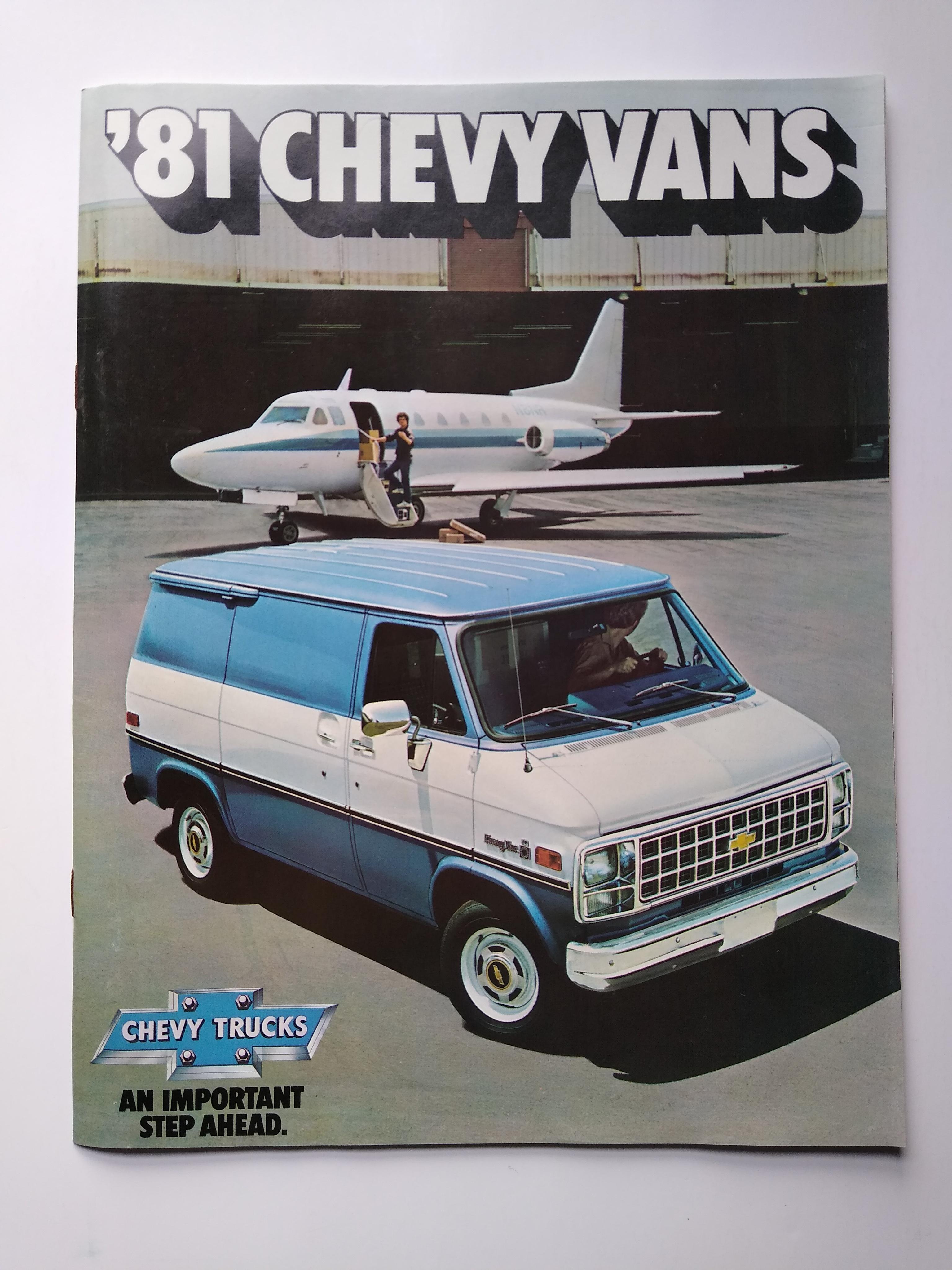 1981 Chevy Vans Trucks Original Vintage Sales Brochure Foldout Cargo ...