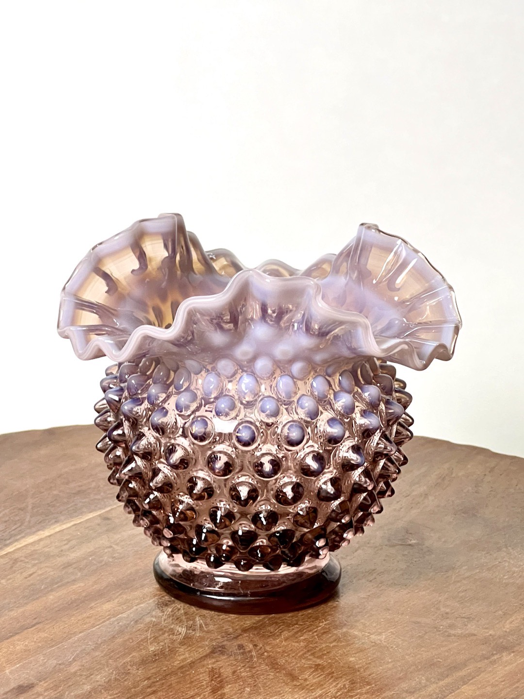 Fenton Wisteria Hobnail Rose Bowl Vase