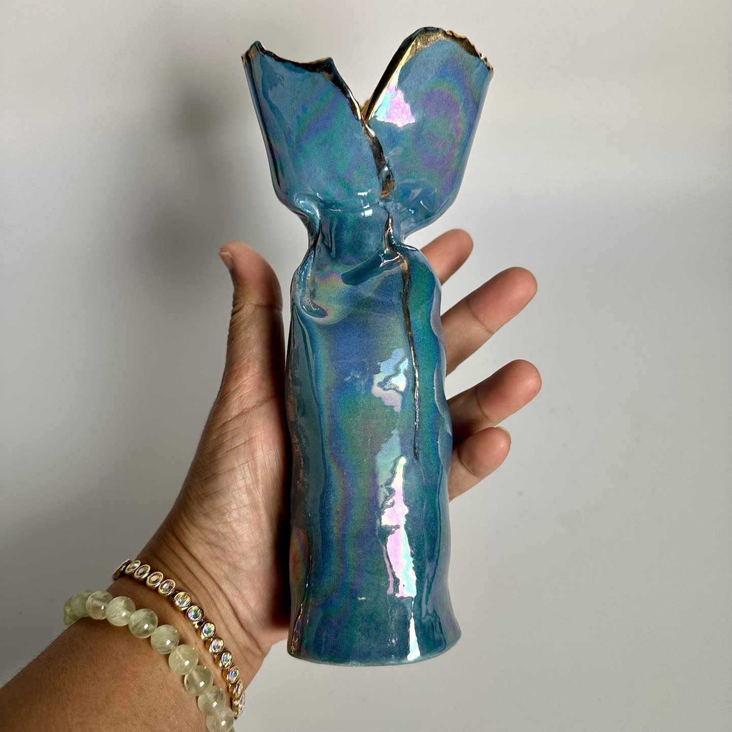 Gilded Edge Luster Vase GORGEOUS!!