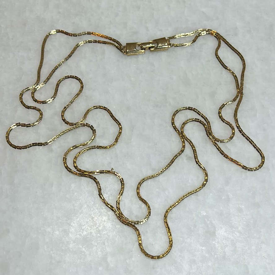 Vintage 2-Strand Gold Tone Boston Link Necklace 27”