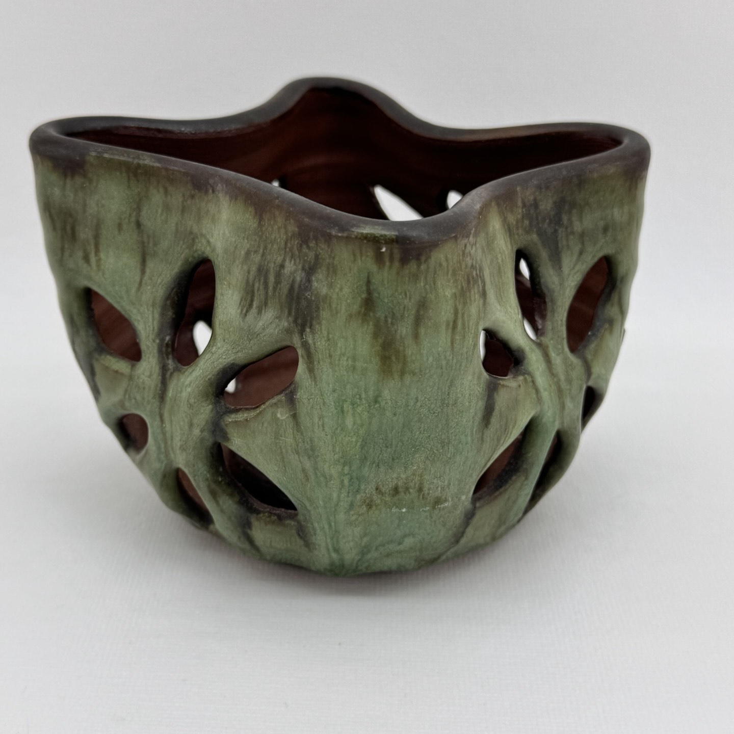 Anna Elizabeth Betty Parks Alaska Studio Pottery Reticulated Candle ...