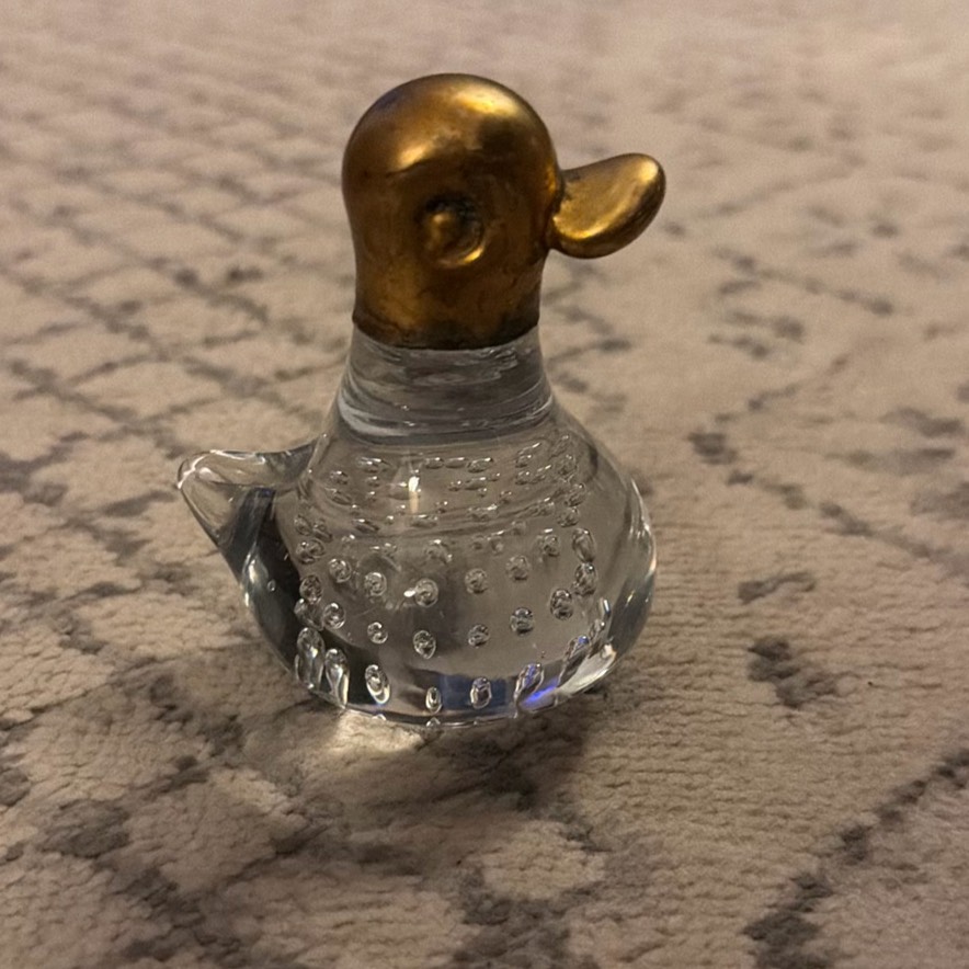 Blown Glass & Brass Duck Bullicante Controlled Bubbles Figurine ...