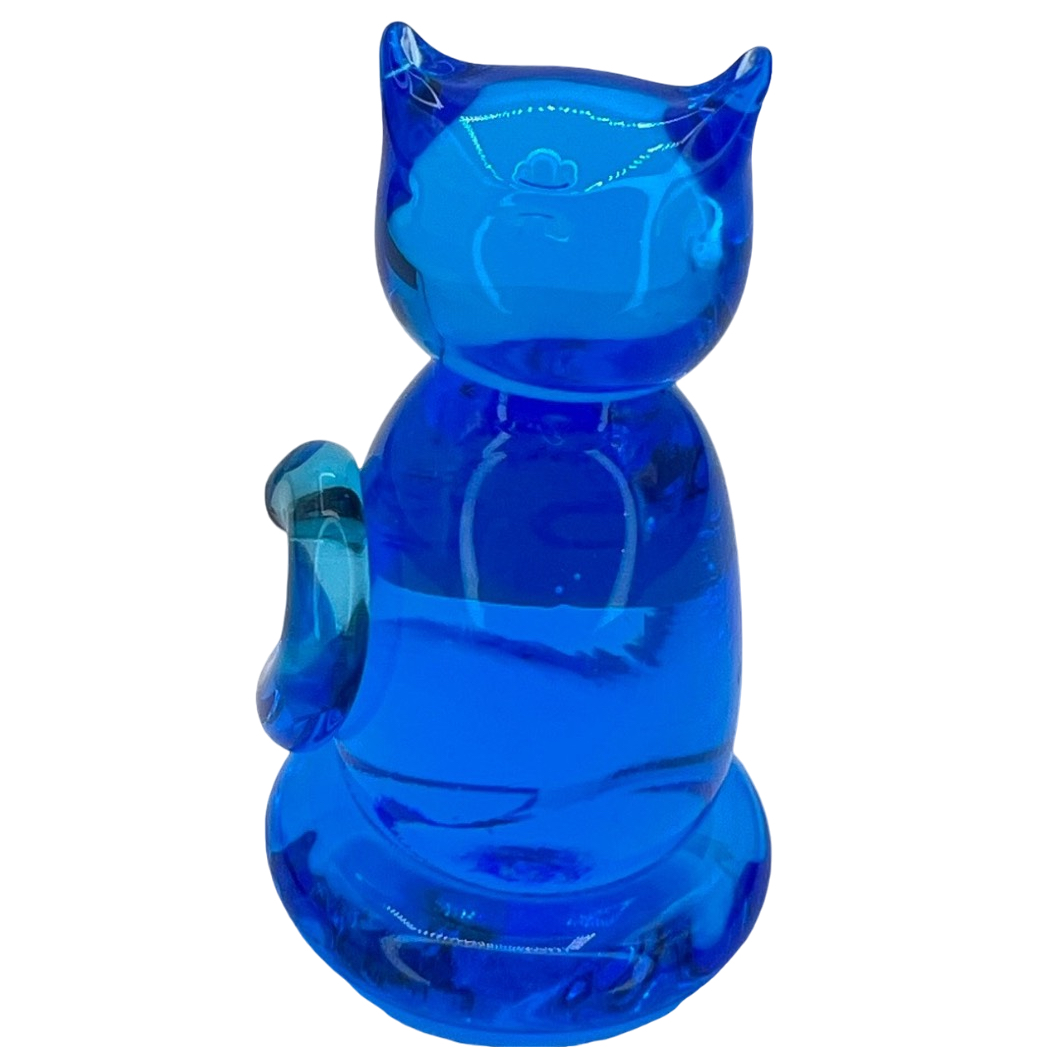 Terra Studio Blue Glass CAT Figurine — 5379