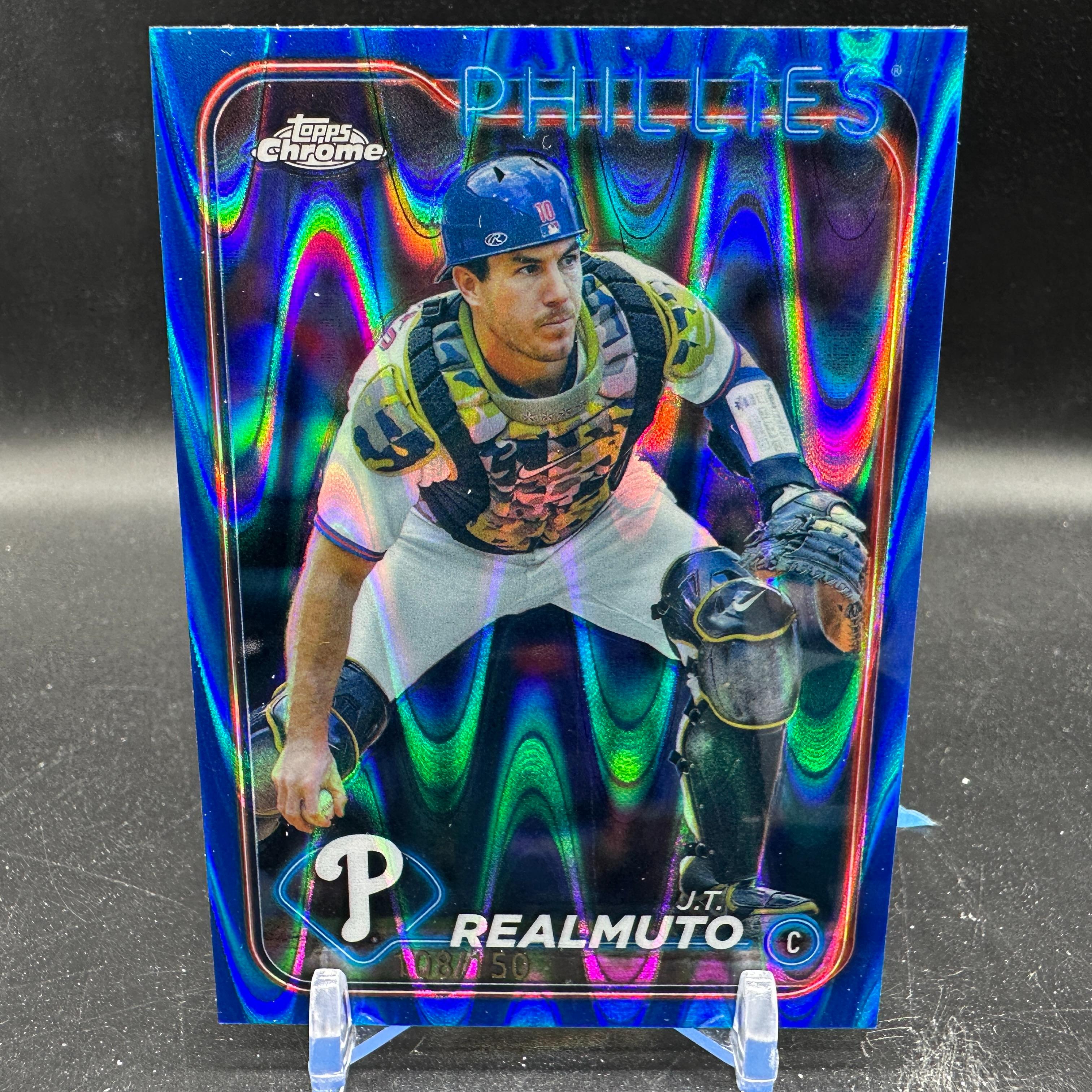 JT Realmuto Blue Raywave /150 2024 Topps Chrome #261 Philadelphia Phillies