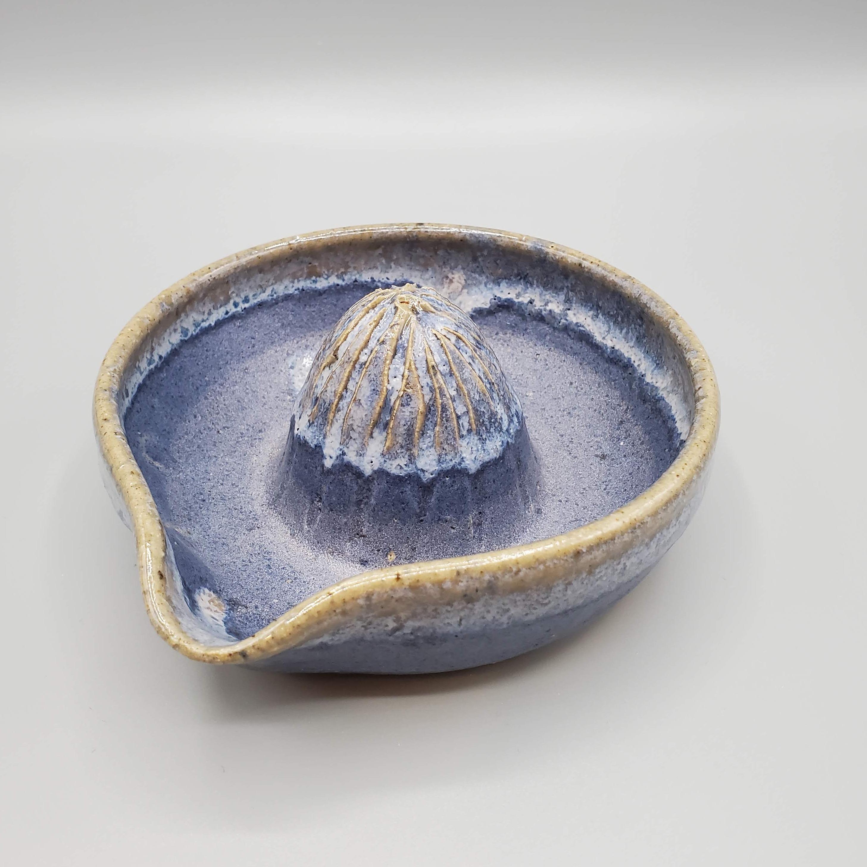 Handmade Pottery Citrus Lemon Juicer Reamer in Blue Glaze
