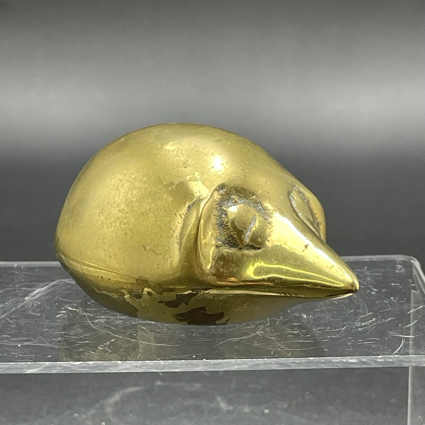 Solid Brass Mouse Rat Paperweight Figurine MCM Vintage