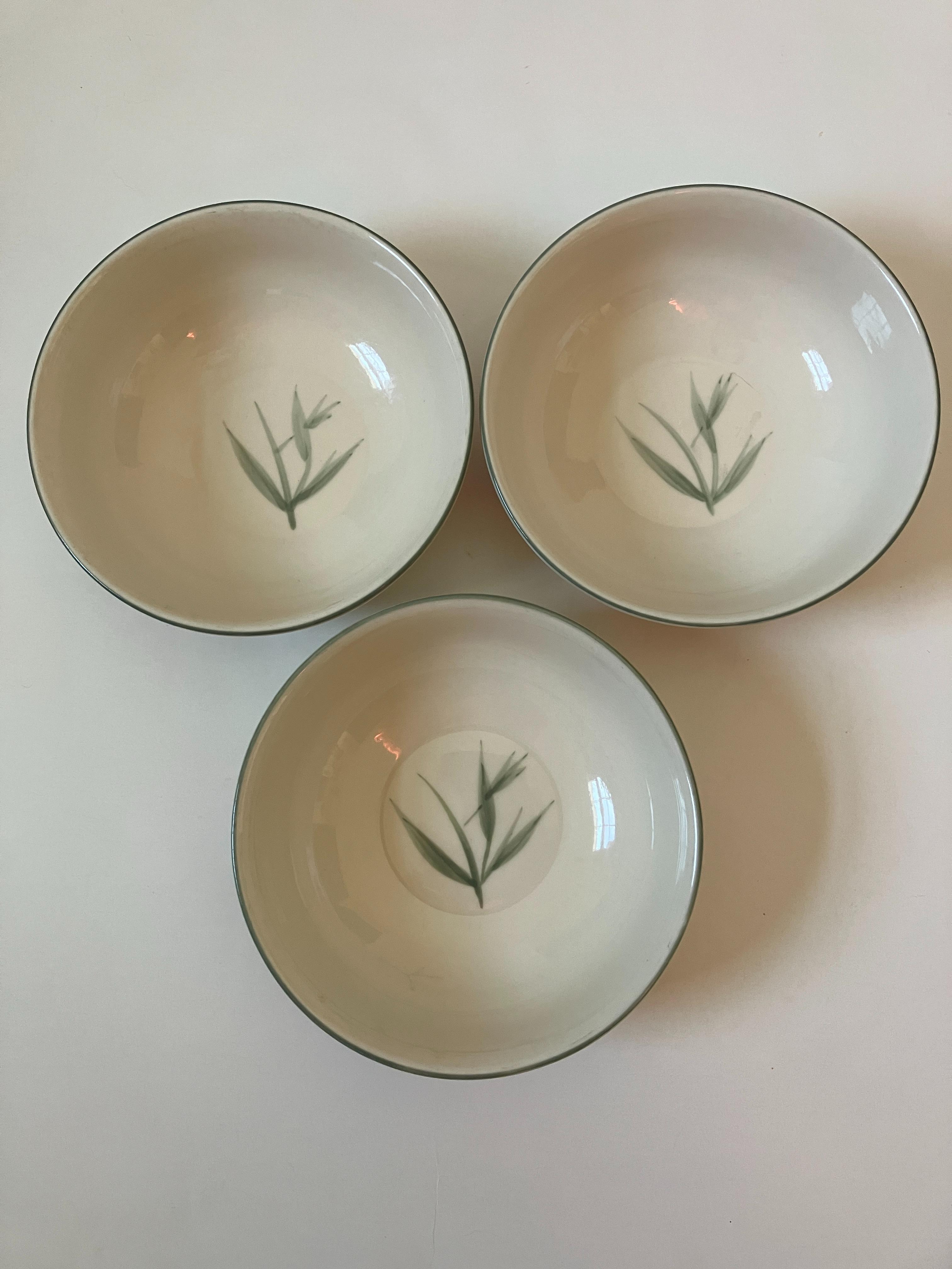 Winfield Porcelain Cereal Bowls Bamboo Set of 3