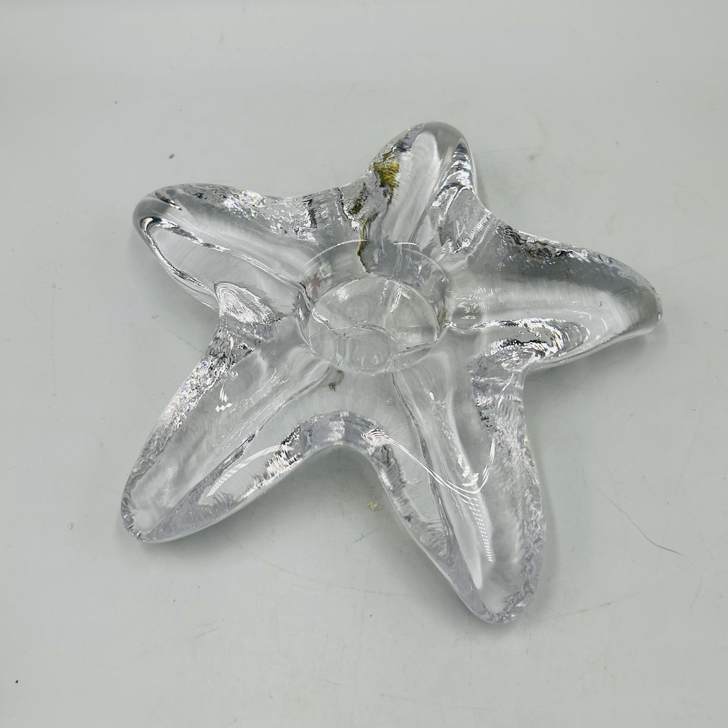 Simon Pearce Crystal Art Glass Tea light Candle Holder Modern Beach Decor