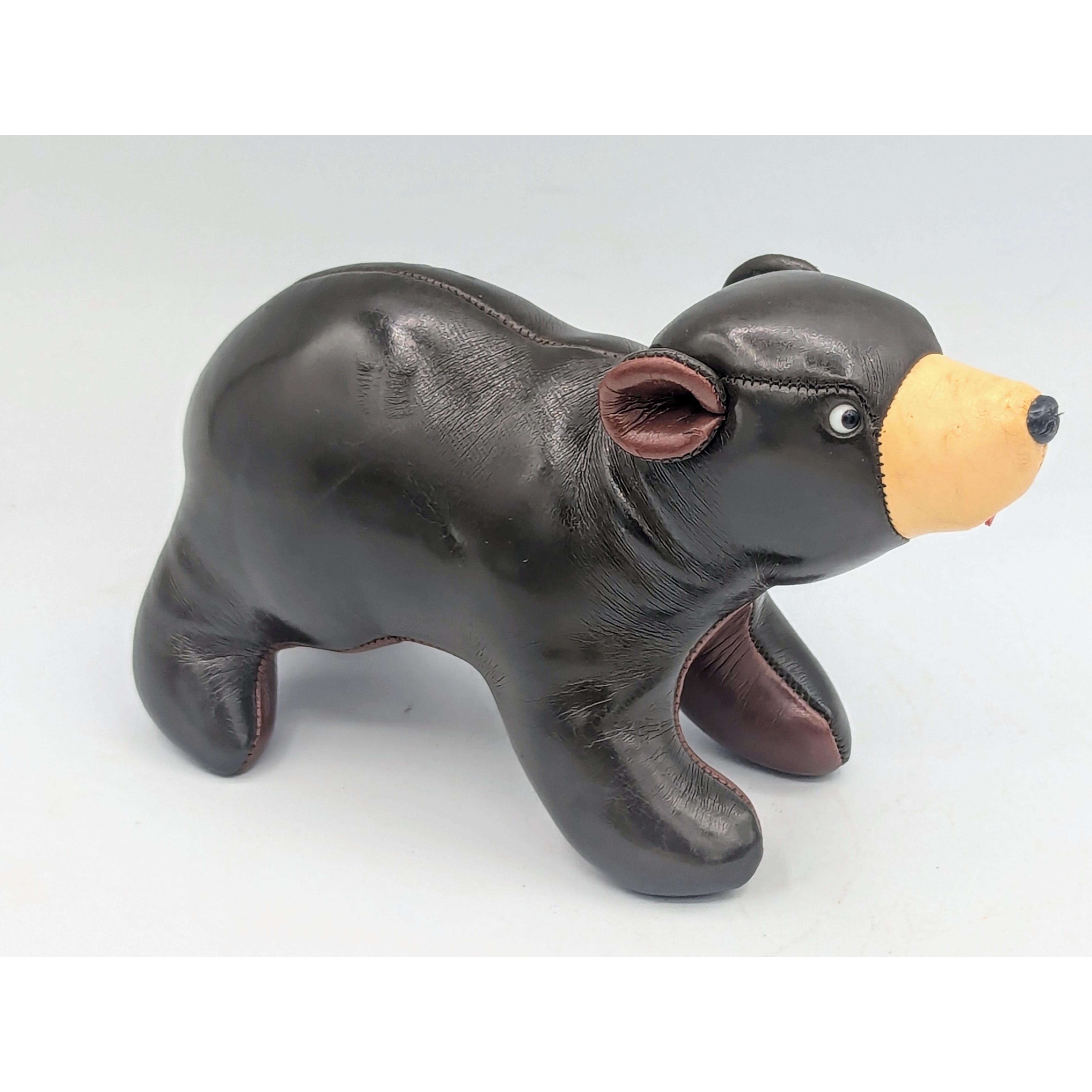 Vintage Tomi Japan Leather Bear Figurine