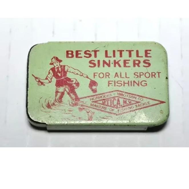 Vintage Tin Container Fishing Sinkers Horrocks And Ibottson Utica NY ...