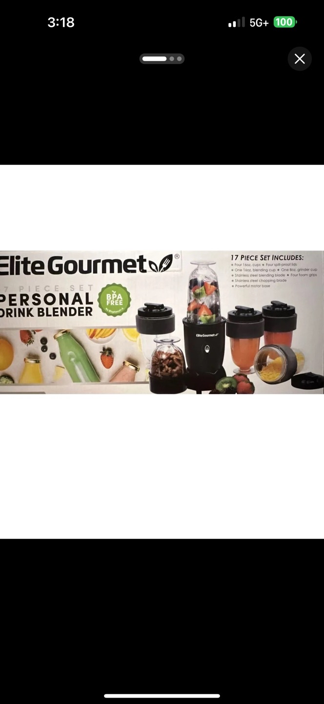 Maxi-Matic Elite Cuisine 17-Piece Blender - Black, 300W