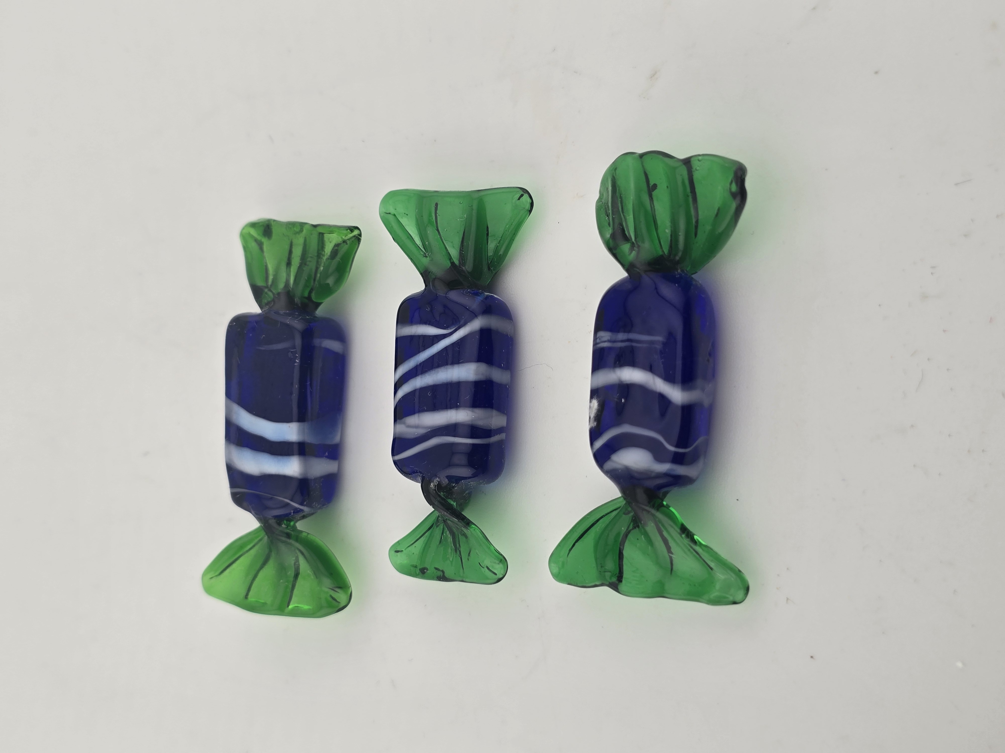 Blue and Green Art Glass Candy